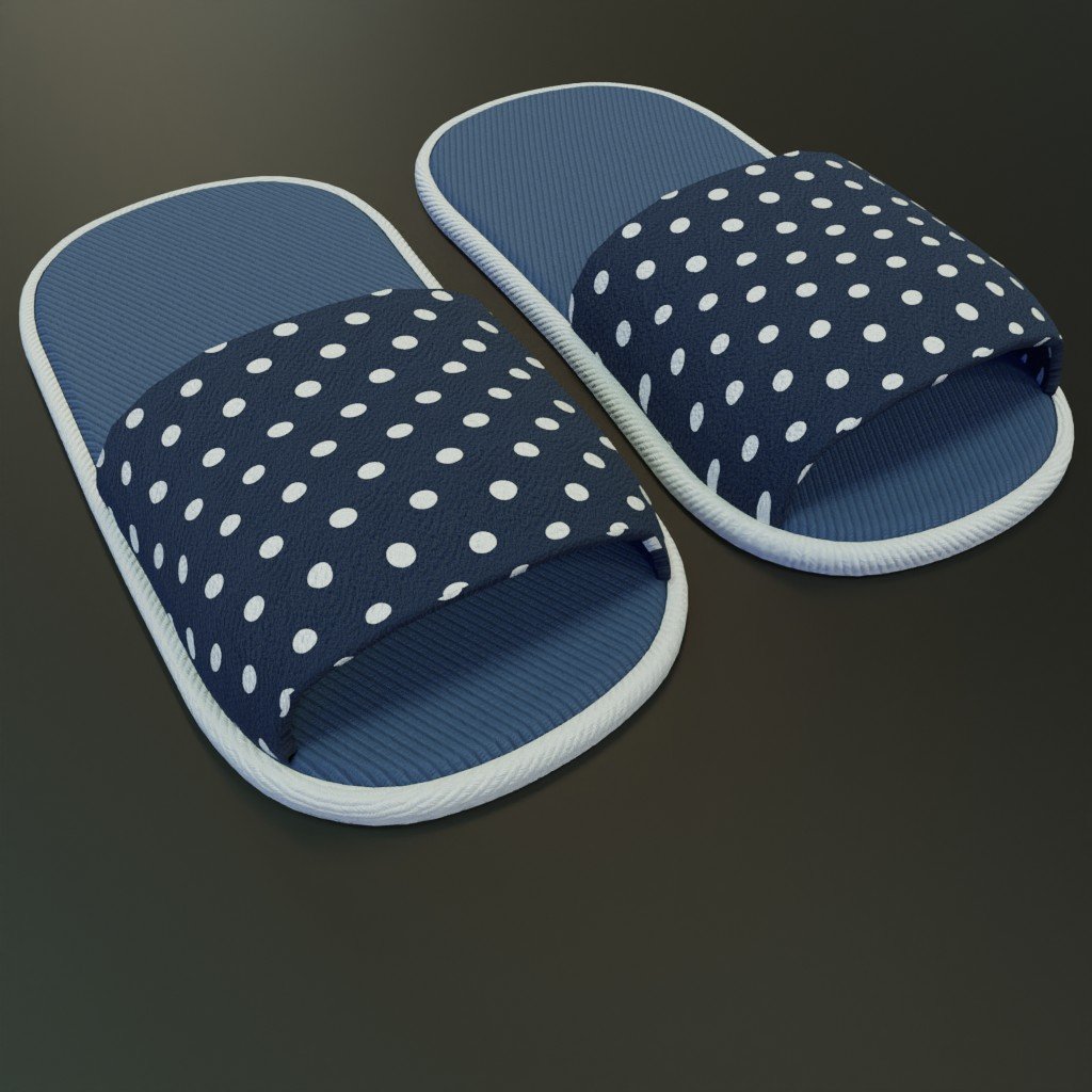 Slipper Dark Blue | FREE Footwear models | BlenderKit