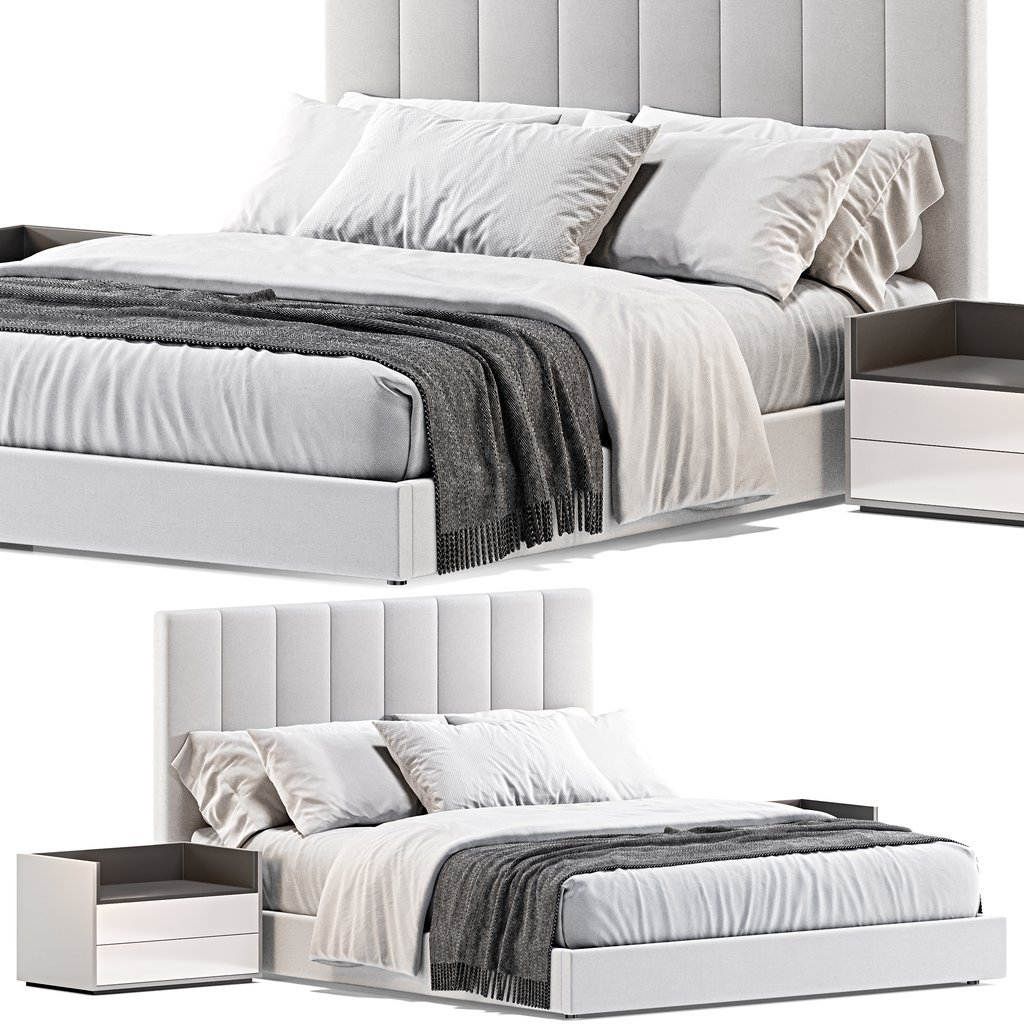 Bed West Elm Emmett Low Profile | Beds models | BlenderKit