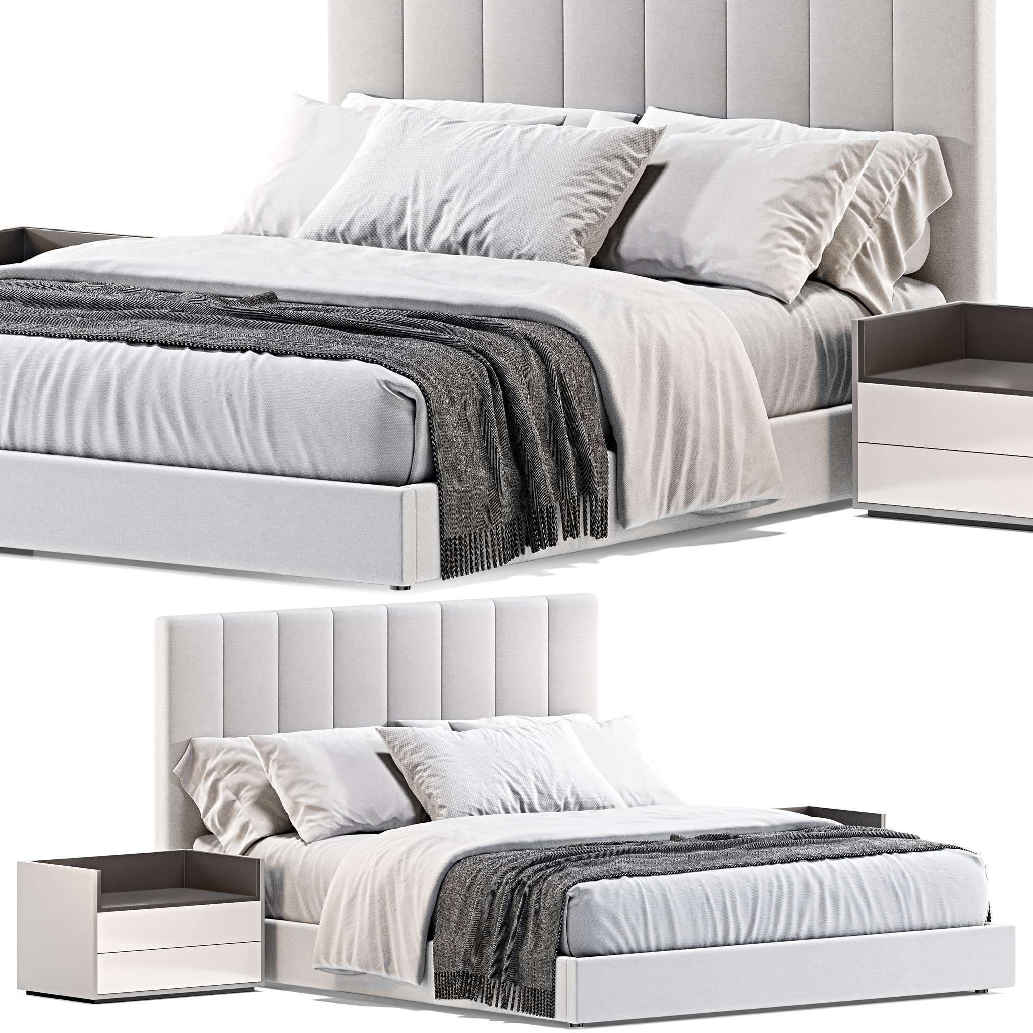 Bed West Elm Emmett Low Profile | Beds models | BlenderKit