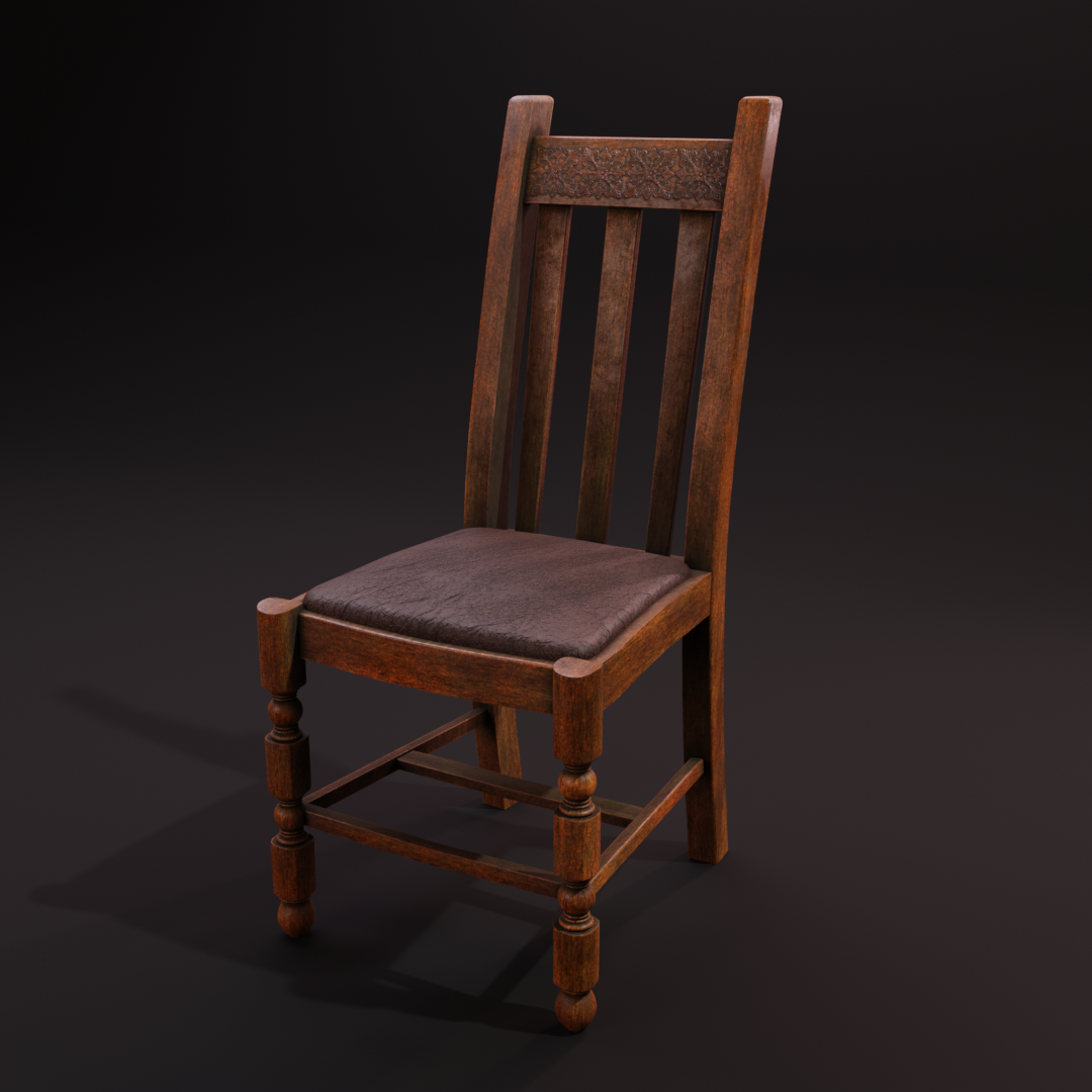 Old Wooden Classical Chair | FREE Sitting Chairs models | BlenderKit
