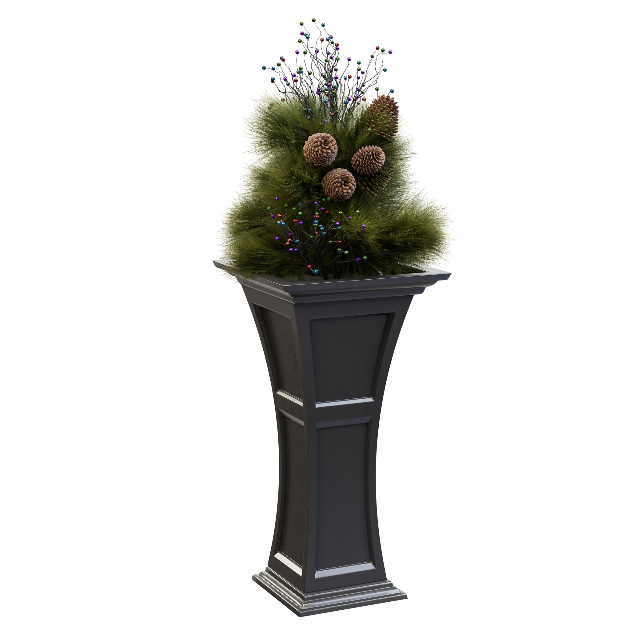 Holiday Urn Planter with Pine | Outdoor Plants models | BlenderKit