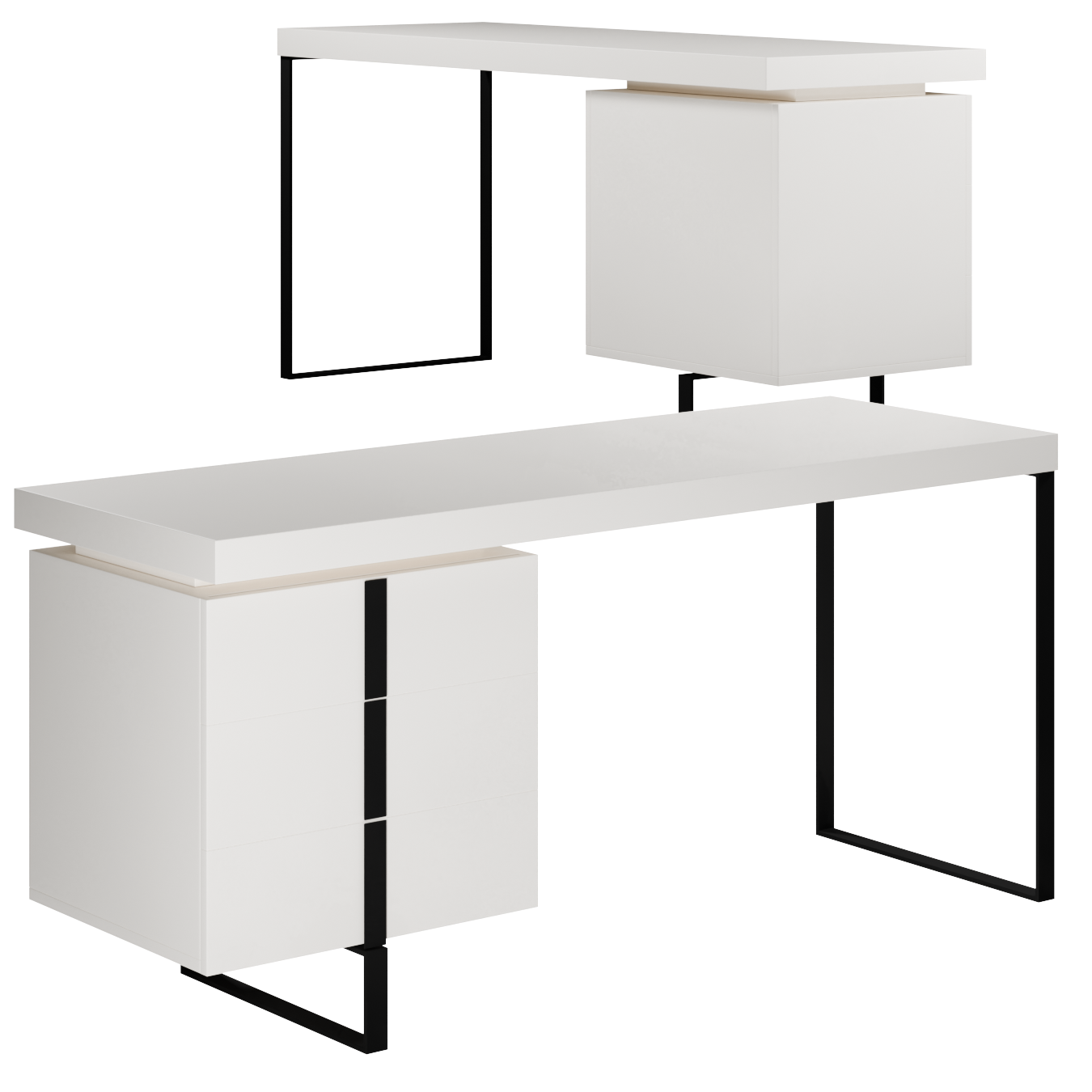 White Office Desk | FREE Desks models | BlenderKit