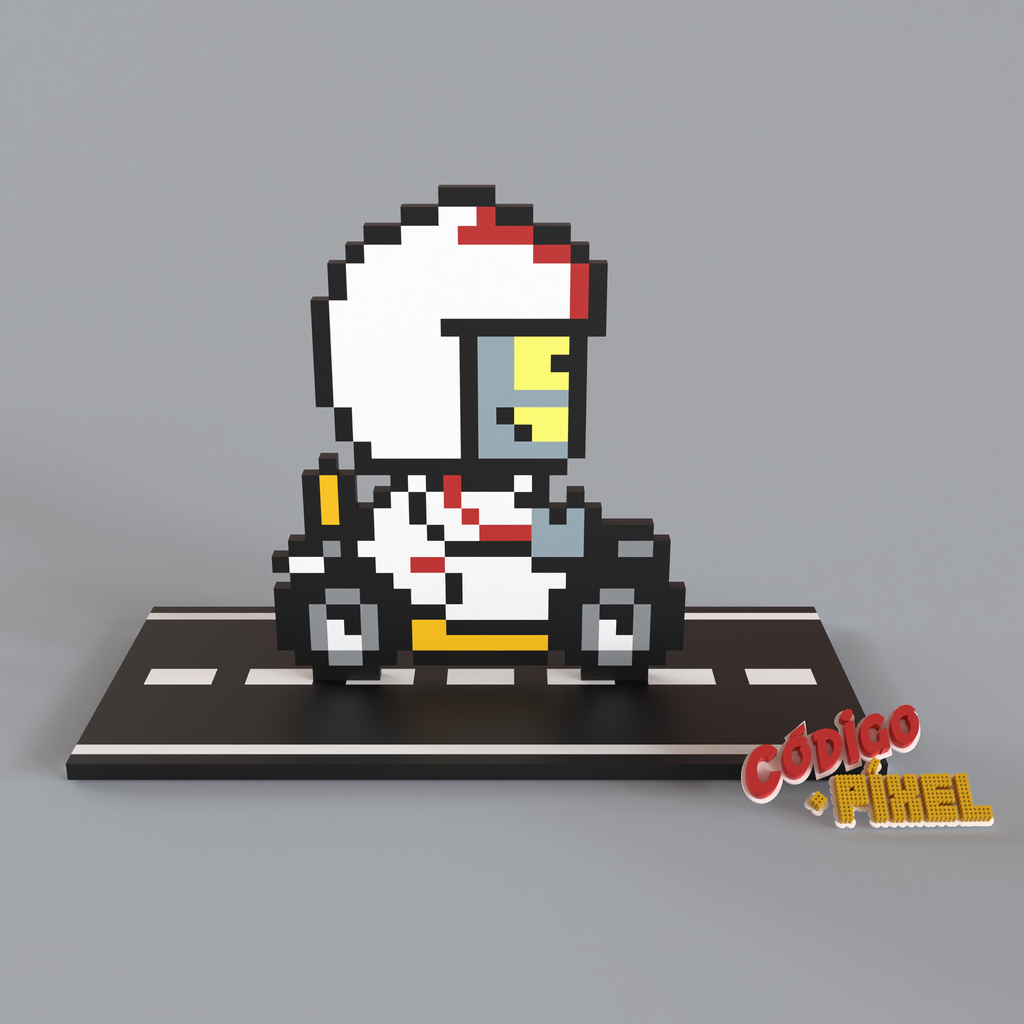 SMK047 - Super Pixel Kart Turbo | FREE 3D Character models | BlenderKit