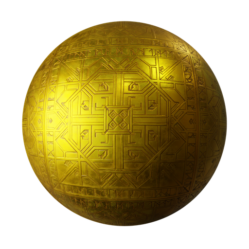 Ancient Rune Gold | FREE metal materials | BlenderKit