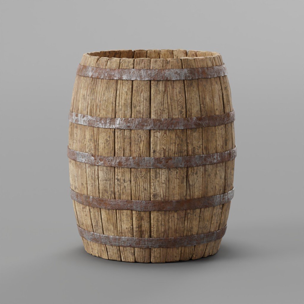Medieval barrel ver02 | Containers models | BlenderKit