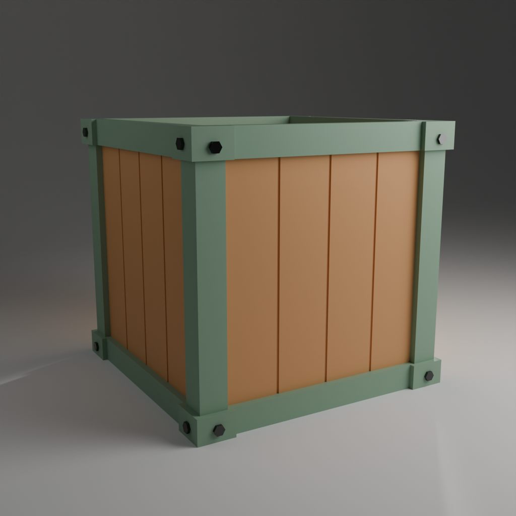 Low Poly Reinforced Storage Crate | Architecture models | BlenderKit
