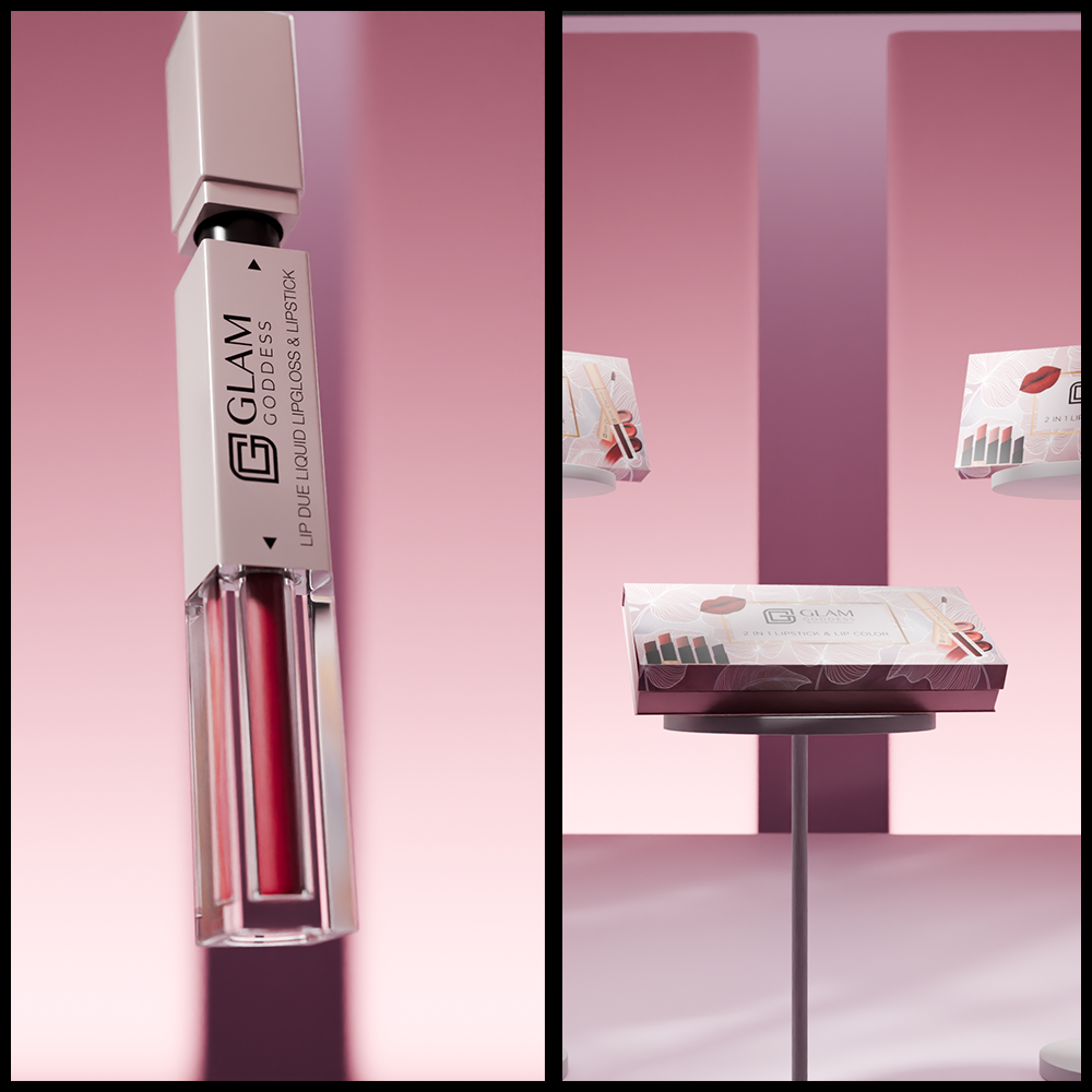 Duo lipstick packing in box | Mockup scenes | BlenderKit