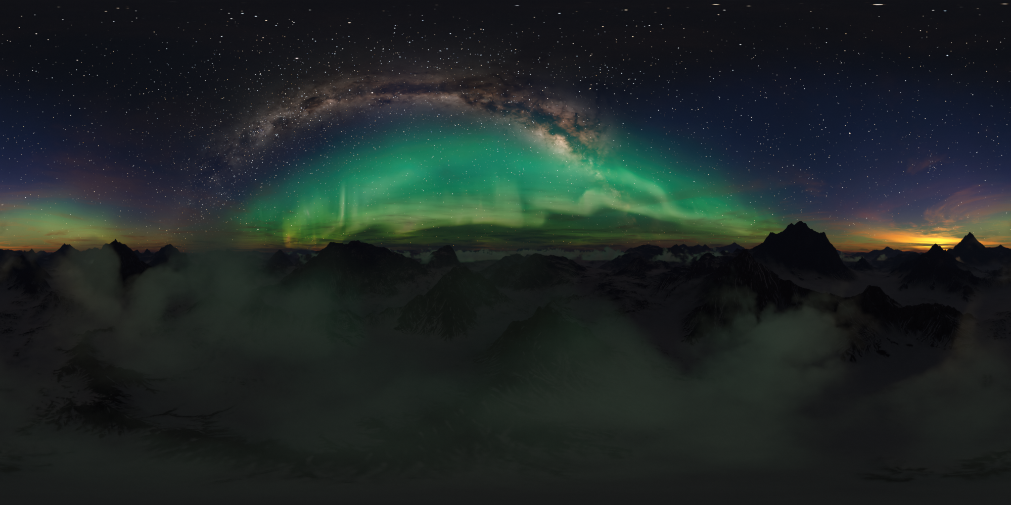 Aurora Northern Lights Mountains | Nighttime Environments HDRis ...