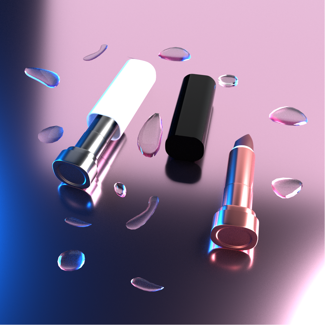 Lipstick with liquid drops | Mockup scenes | BlenderKit