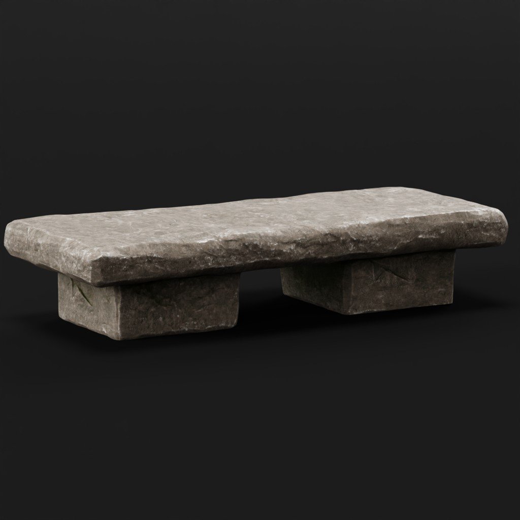 Rock Stone Bench | Benches models | BlenderKit