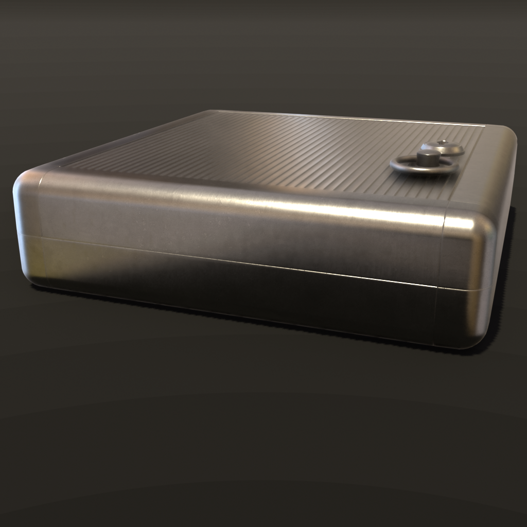 Metal Storage Box with Lock | Kitchen Storage Spaces models | BlenderKit