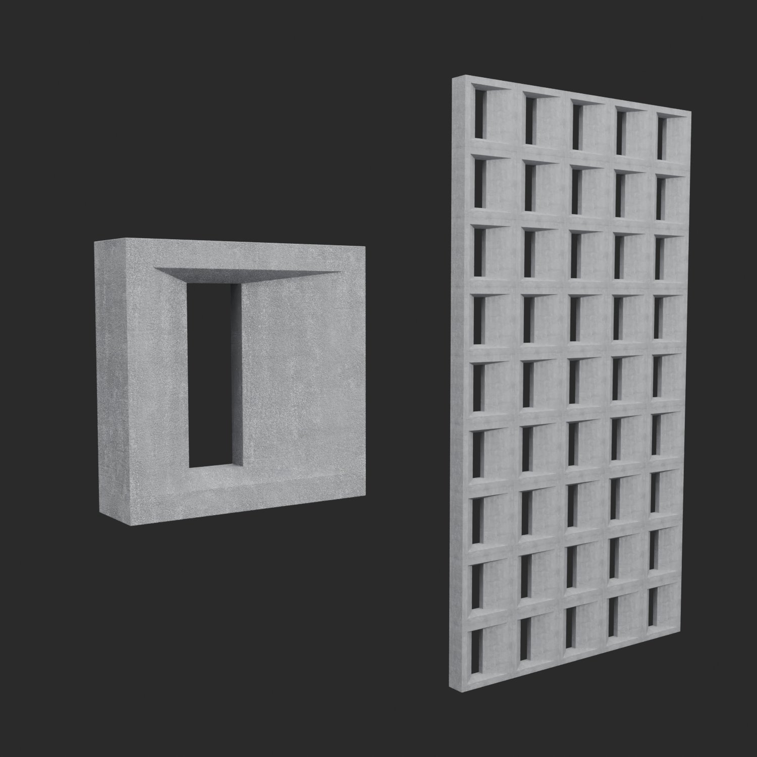 Ventilation Blocks Wall (Vert. Design) | FREE Stone Panels models ...