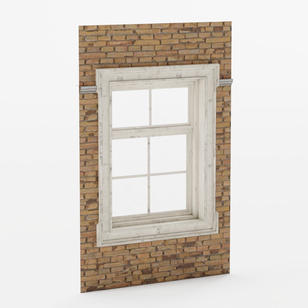 Wall window center#1 2x3 | Windows models | BlenderKit