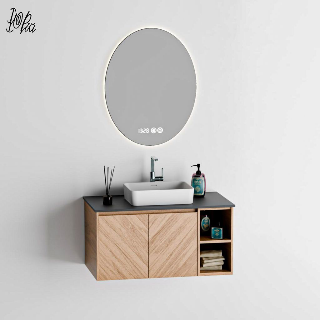 Brown Wood Bathroom Single Vanity | FREE Wash Basins models | BlenderKit