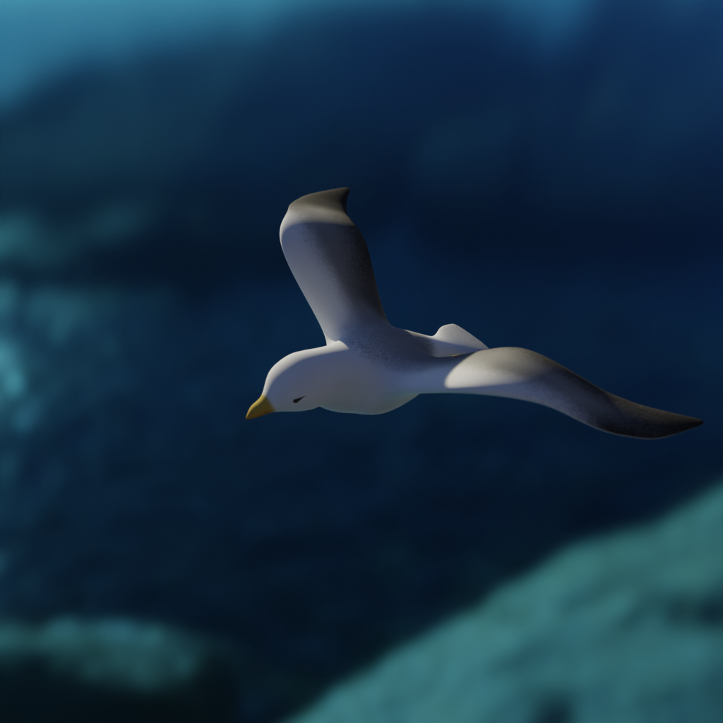 Simple Seagull | Birds models | BlenderKit