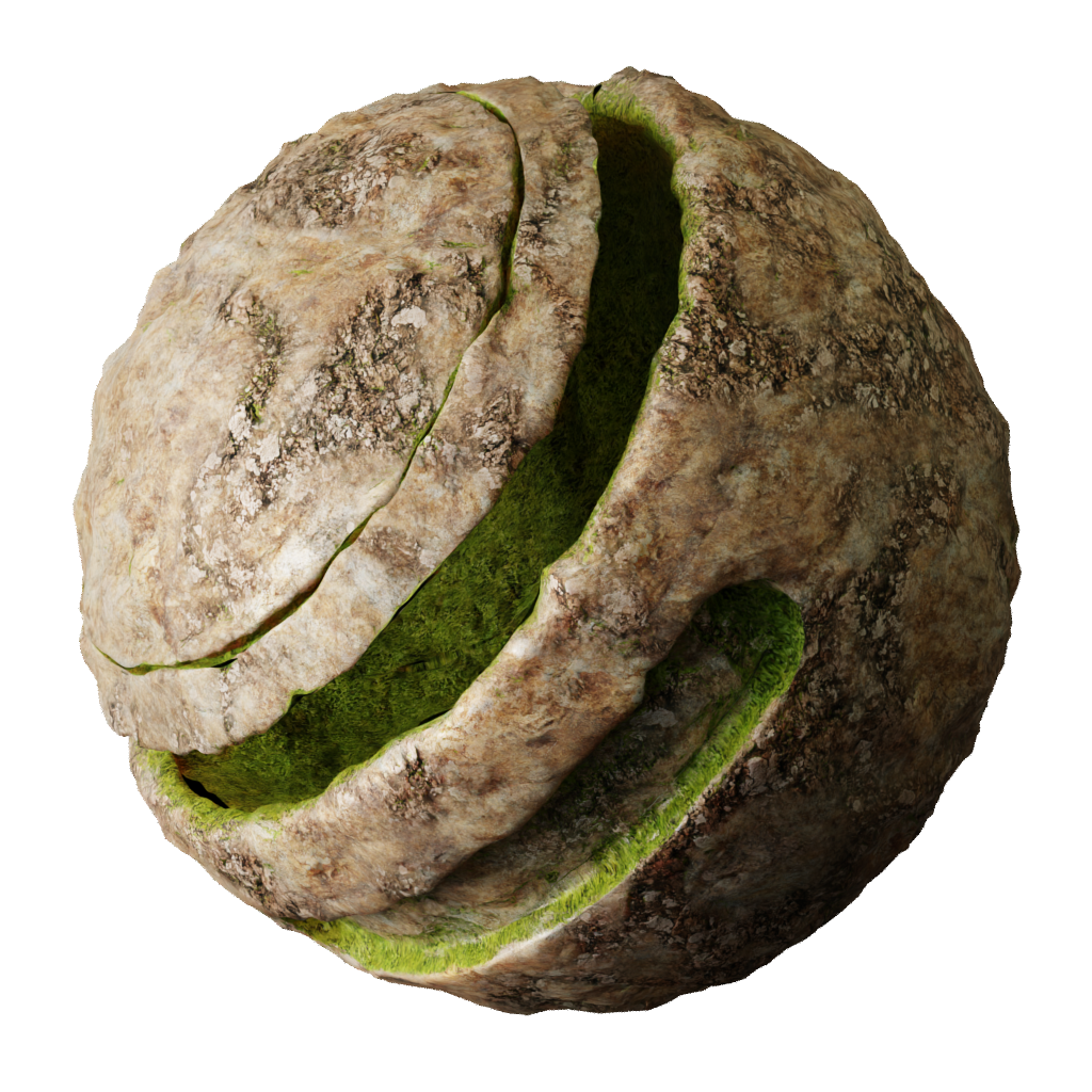 Brown Rock Moss | FREE stone materials | BlenderKit