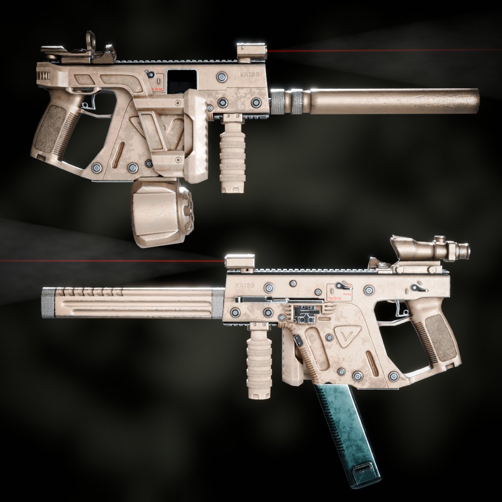 BlenderKit | Download the Kriss Vector Tactical SMG model