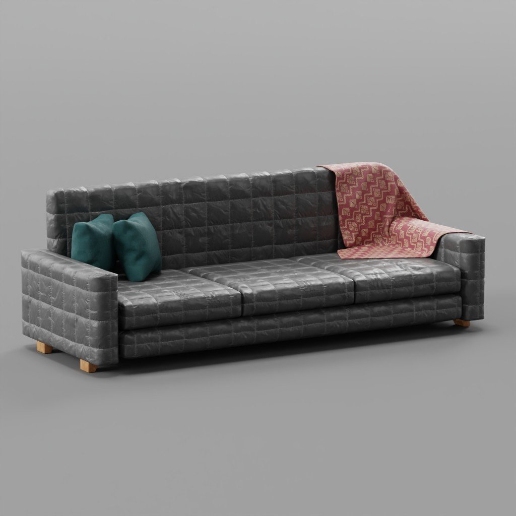 Black cotton sofa | Sofas models | BlenderKit
