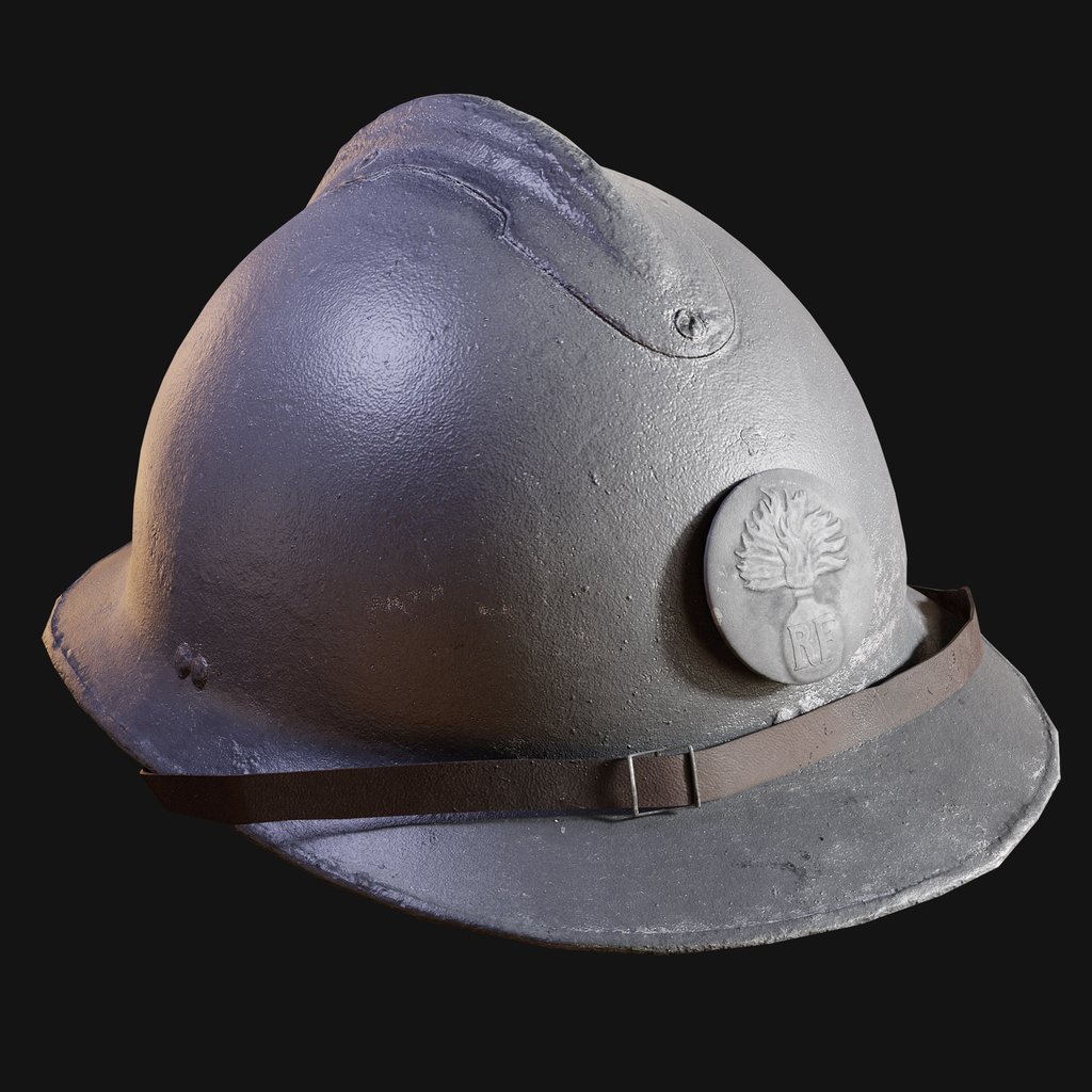 French WW2 Adrian Helmet Blue | FREE Historical Weapons models | BlenderKit