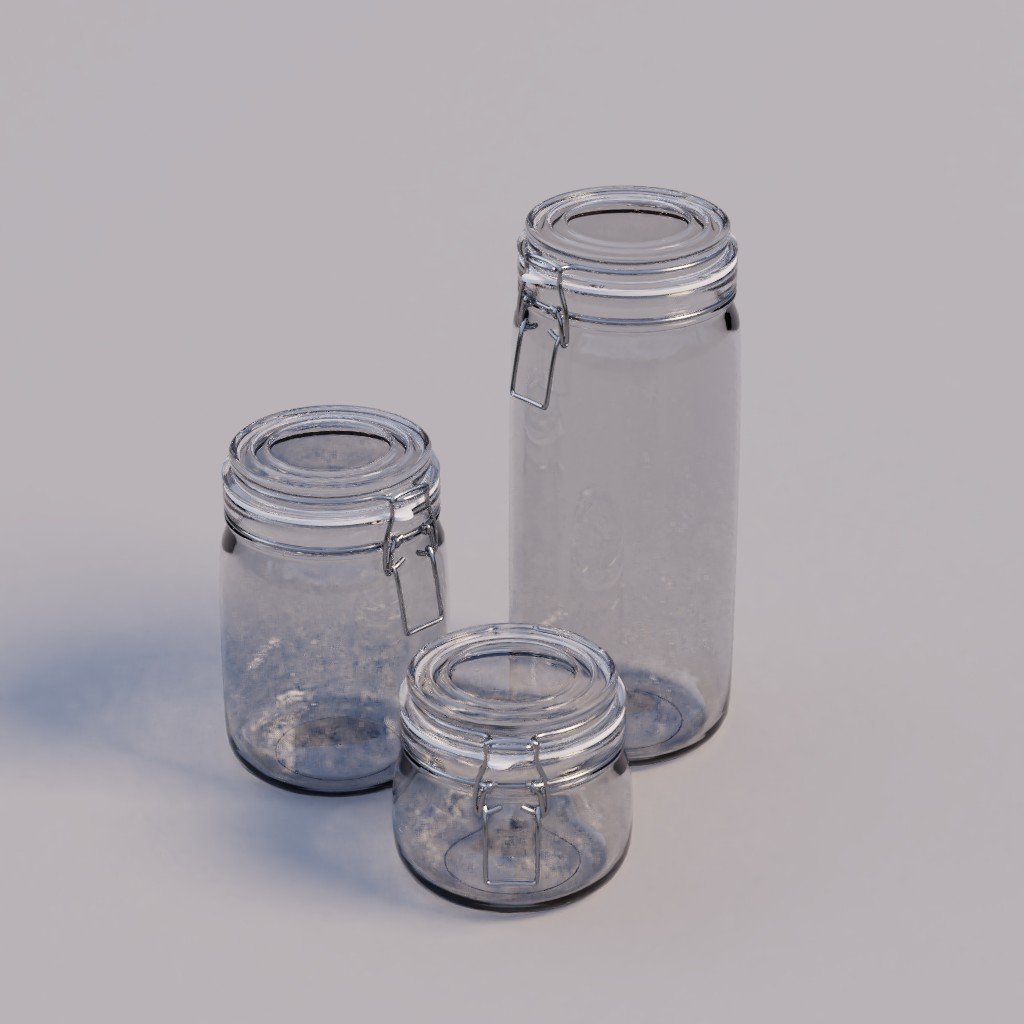 set of Jars empty | FREE 3D Kitchenware models | BlenderKit