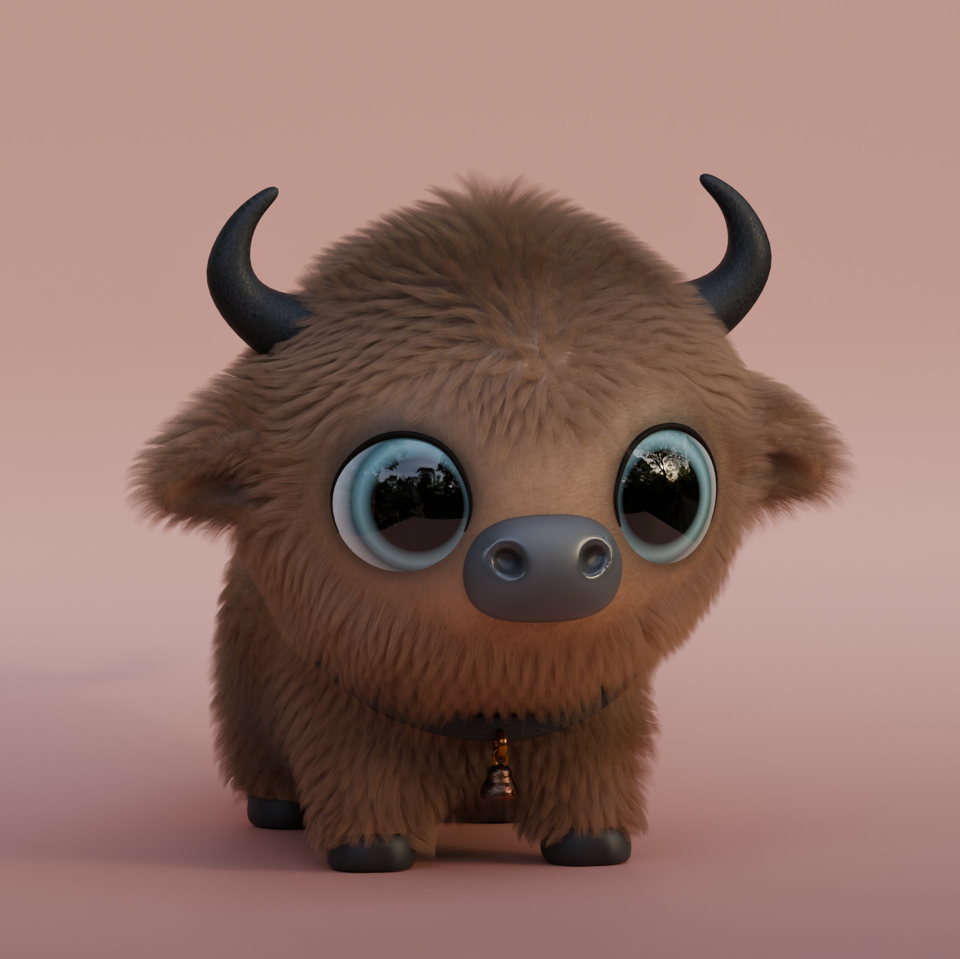 Ginger Highland Cow | FREE Mammals models | BlenderKit