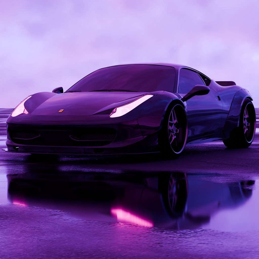 BlenderKit | Download the Sleek Ferrari - Midnight Supercar scene