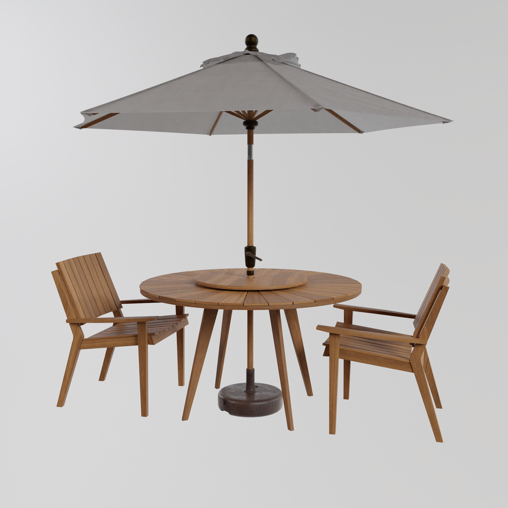 Wooden Sunshade Table | Chair-table Sets models | BlenderKit