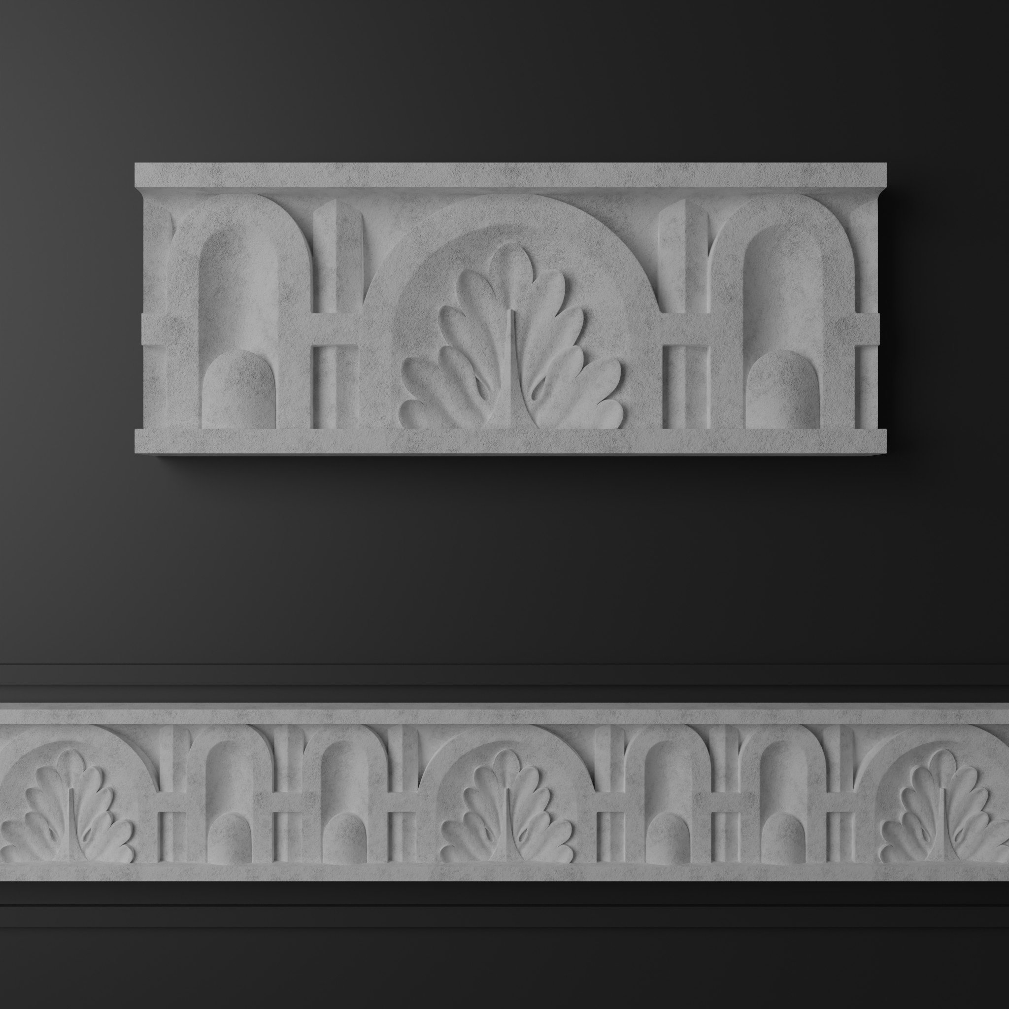 Plaster ancient trim ornament | FREE Molding / Carving models | BlenderKit