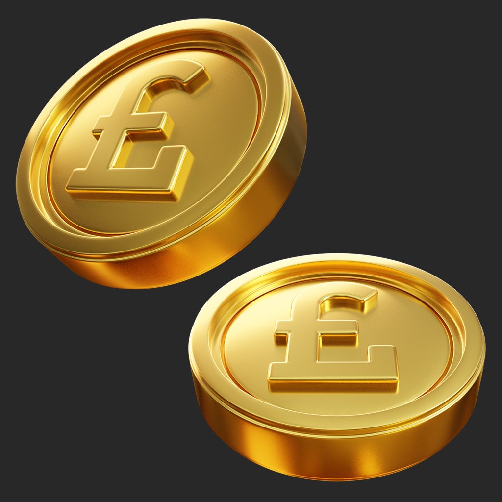 Pound gold coin | Money models | BlenderKit