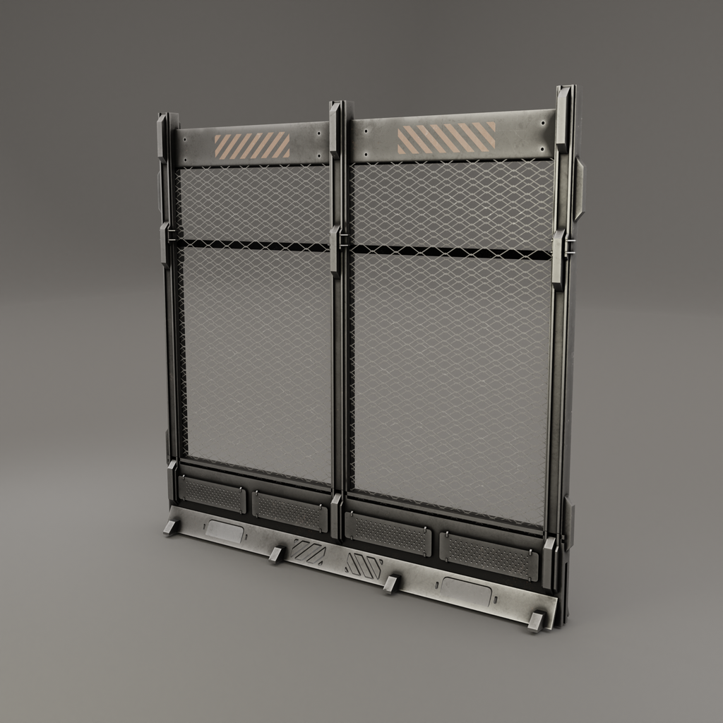 Sci-Fi Security Fence | Wall Panels models | BlenderKit