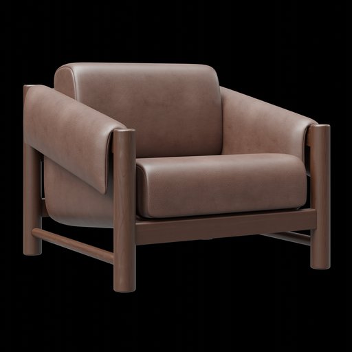 Boden Leather Lounge Chair | Armchairs models | BlenderKit
