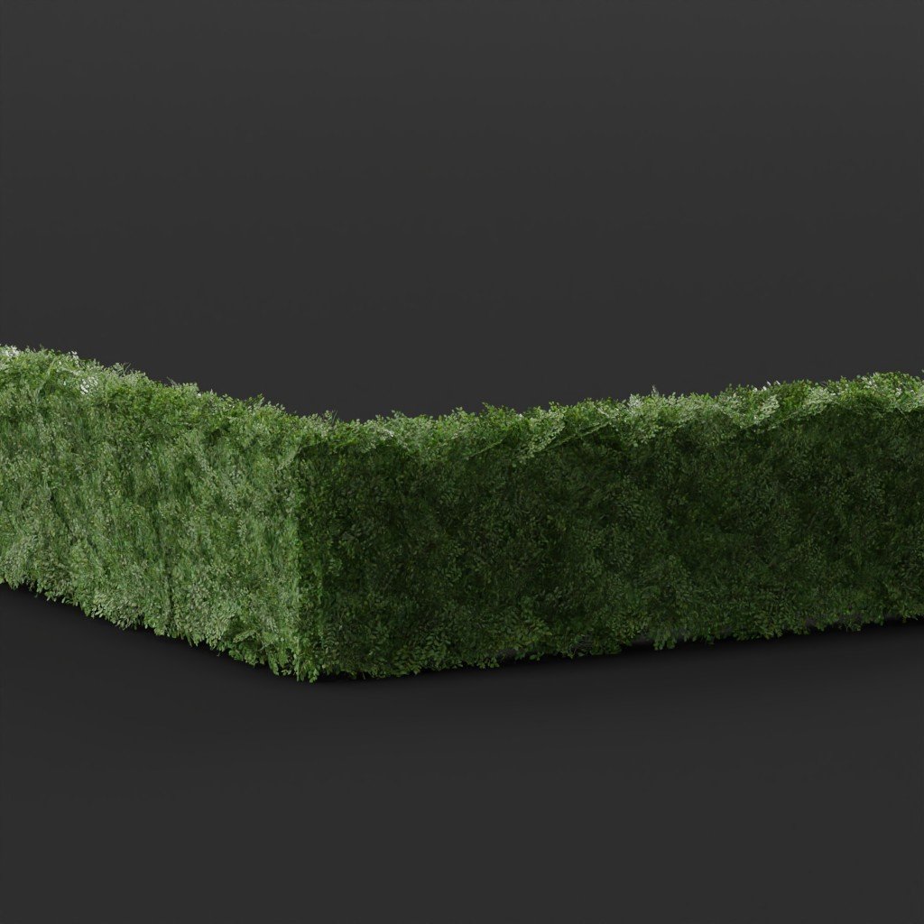 Hedge L-Shape 4Mx4M | Outdoor Plants models | BlenderKit