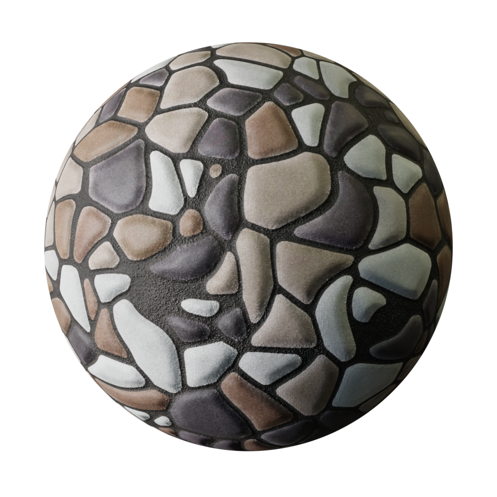 Pebble mosaic material | FREE ground materials | BlenderKit