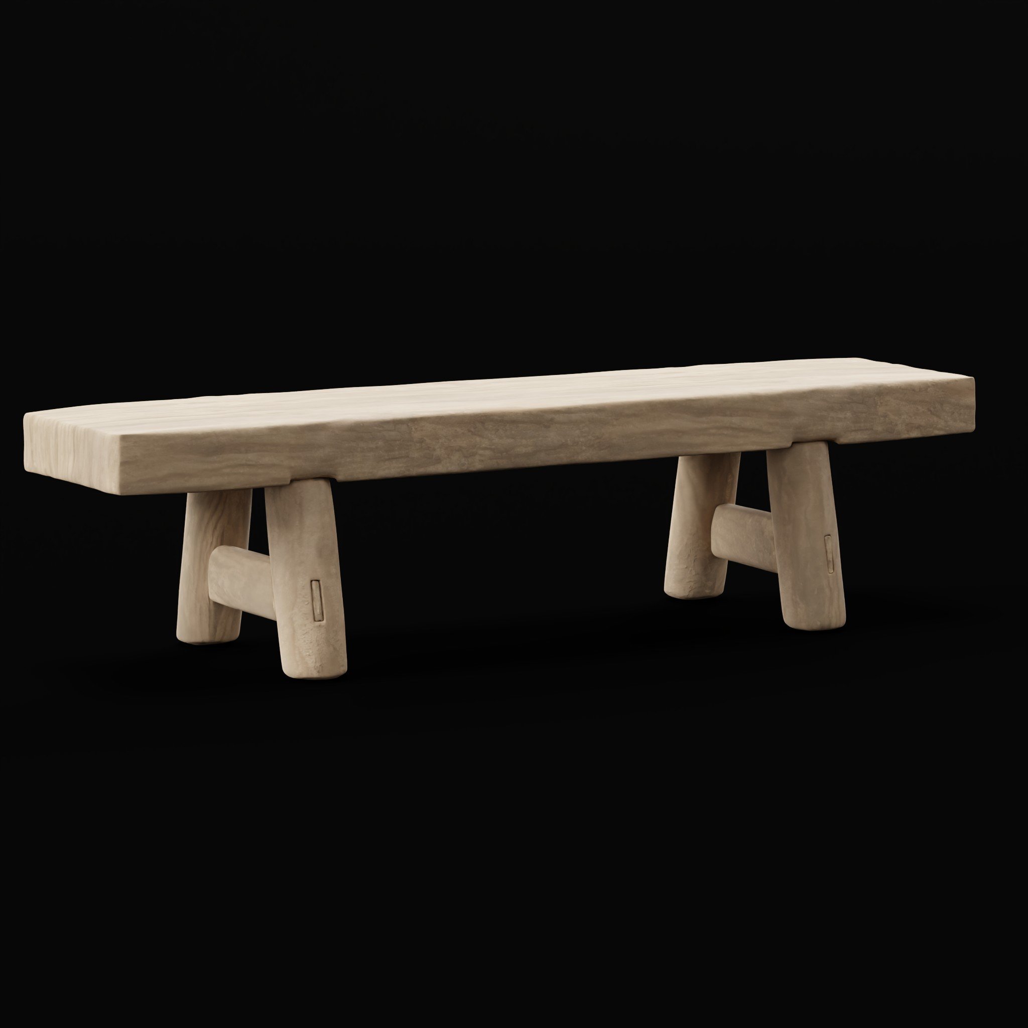 Long Old Wooden Bench | Outdoor Furniture models | BlenderKit