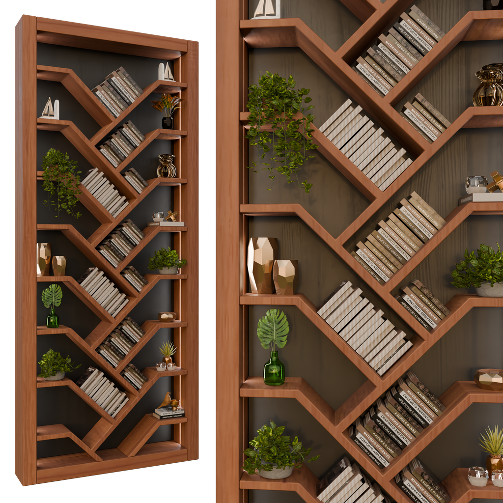 Decorated shelf | Interior Decorations models | BlenderKit