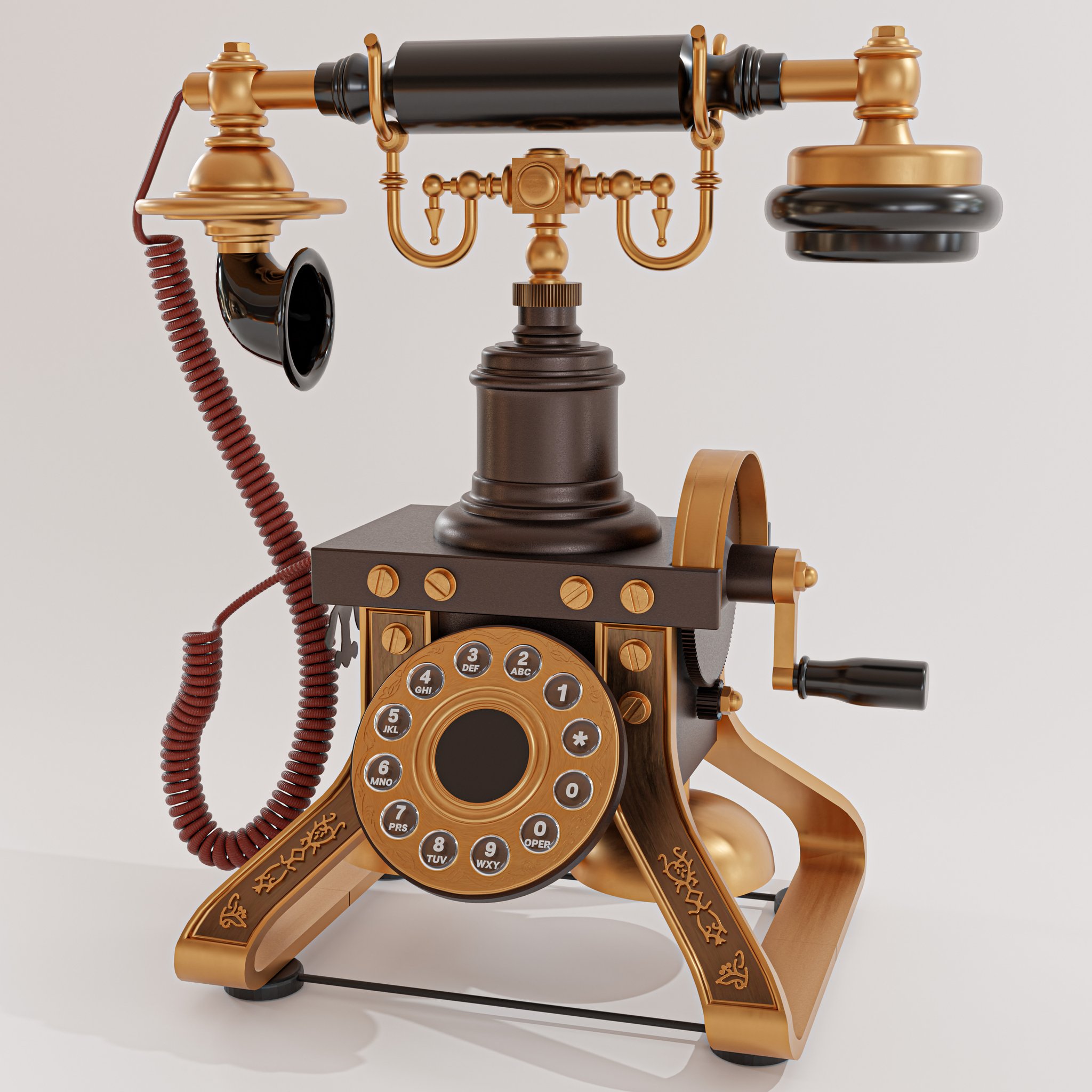 Old wire telephone | FREE Miscellaneous models | BlenderKit