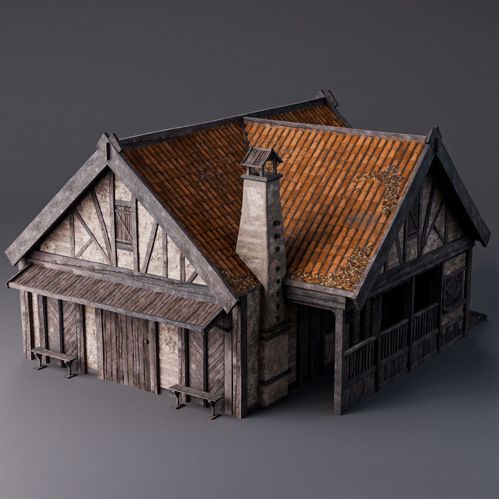 Medieval house | Historic Buildings models | BlenderKit