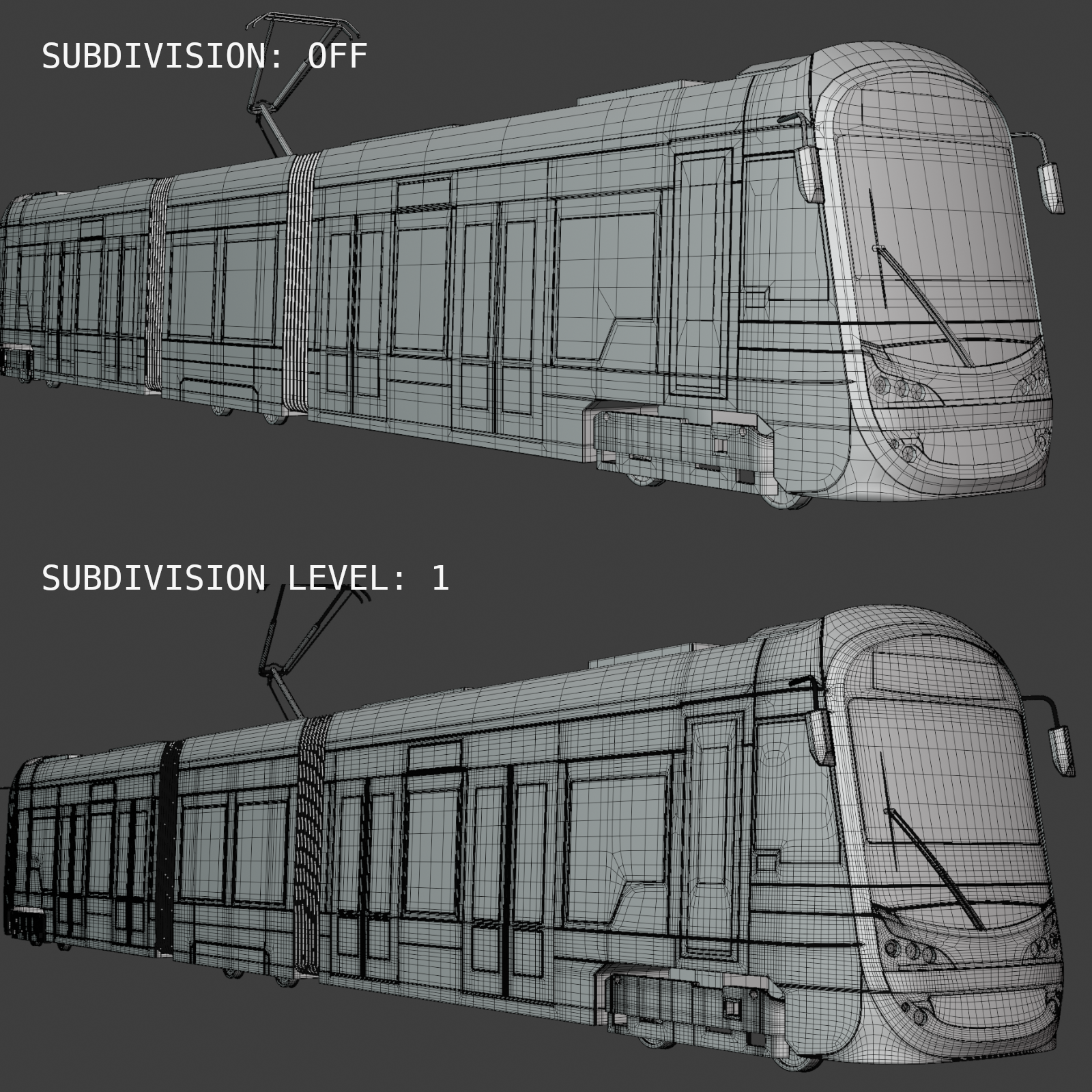 Warsaw tram Hyundai | Passenger Trains models | BlenderKit