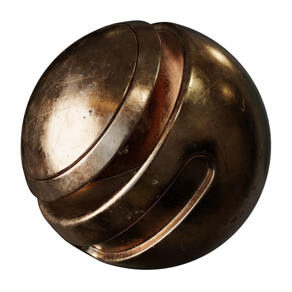 Heavily Scratched Brass | FREE metal materials | BlenderKit