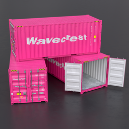 20ft Cargo Container(Pink) | Containers models | BlenderKit