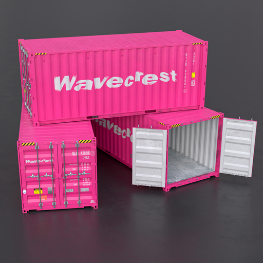 20ft Cargo Container(Pink) | Containers models | BlenderKit