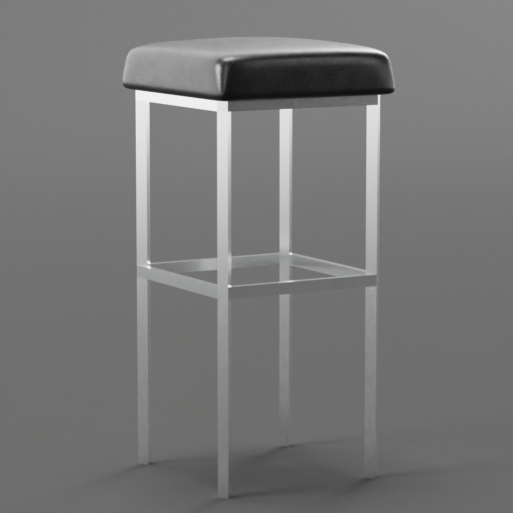 Leather stool | FREE Restaurant / Bar models | BlenderKit