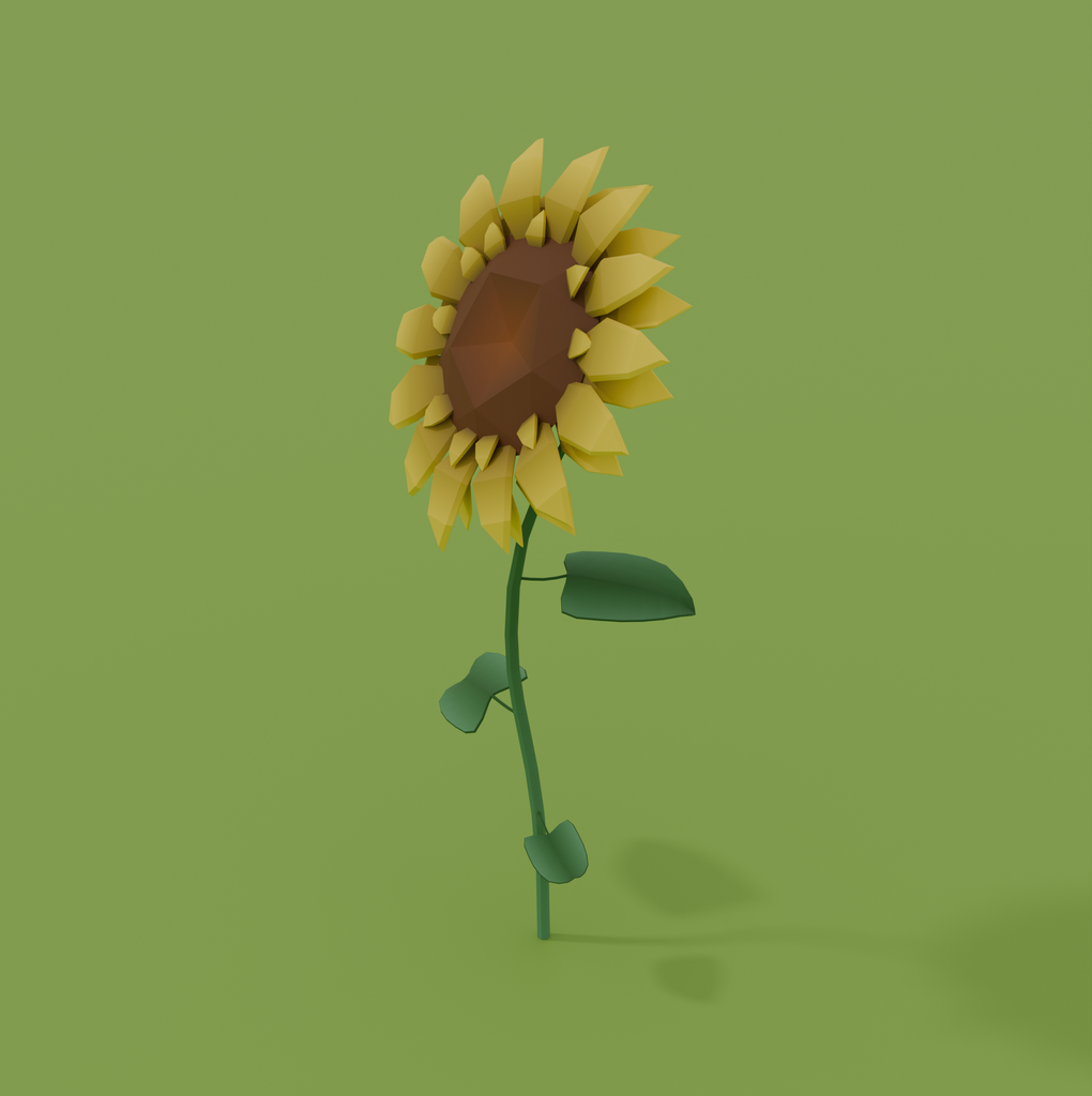 Low Poly Sunflower | Outdoor Plants models | BlenderKit