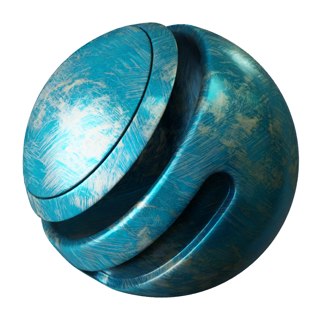 Scratched Metal Light Blue | FREE metal materials | BlenderKit