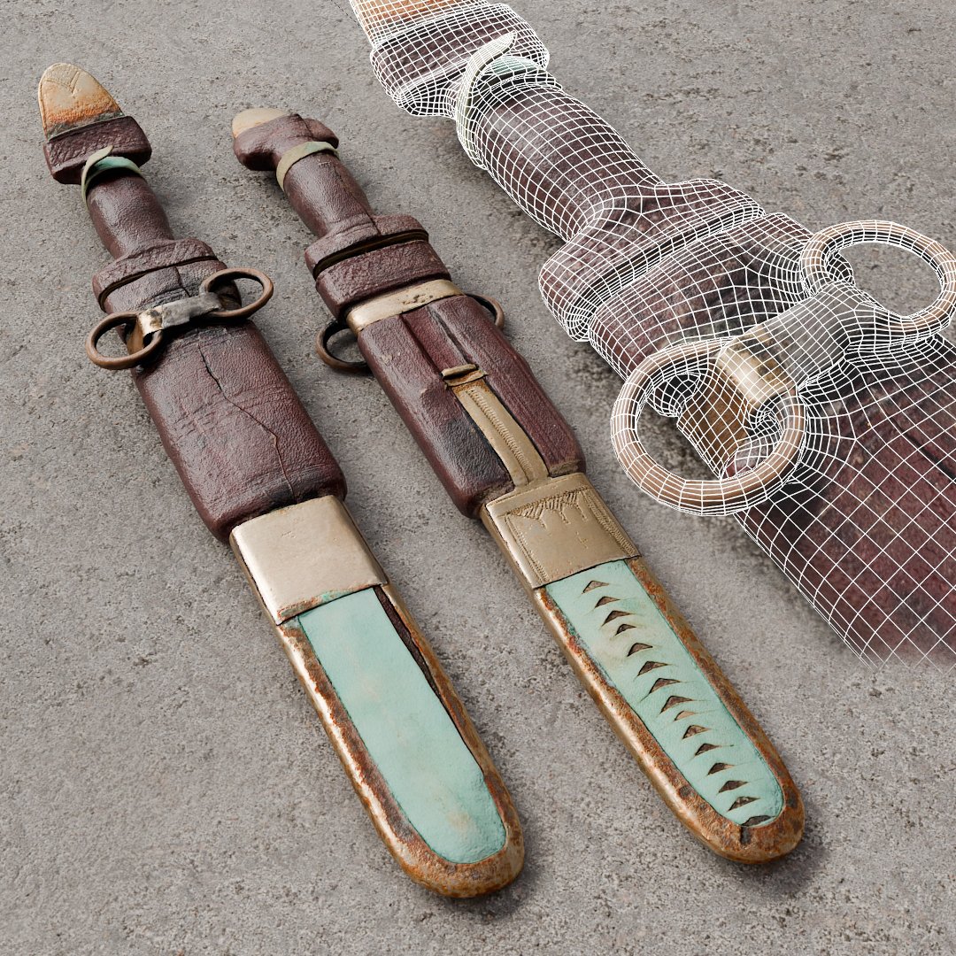 Nigerian Dagger (Photoscan) | FREE Historical Weapons models | BlenderKit