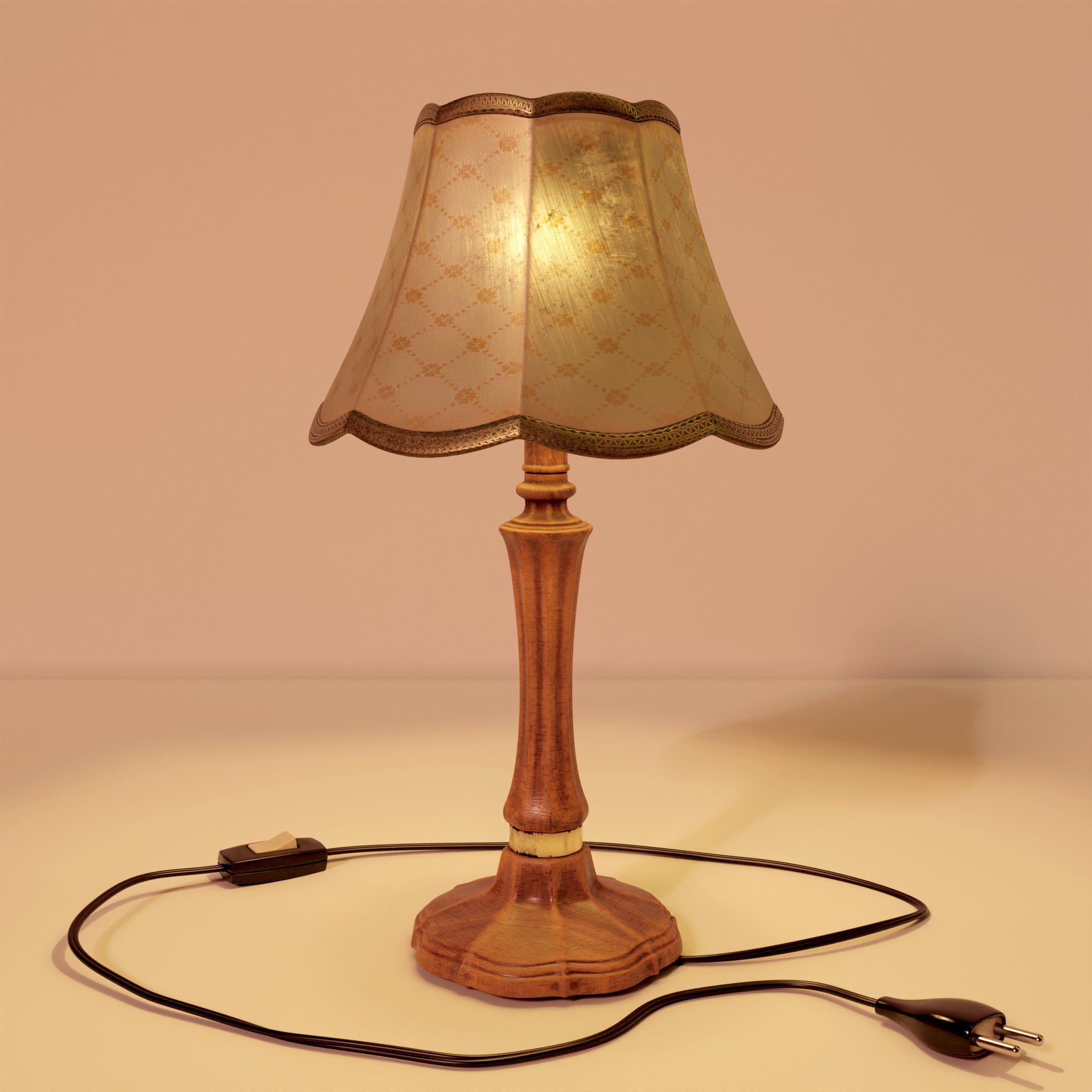 Configurable vintage table lamp | Table Lamps models | BlenderKit