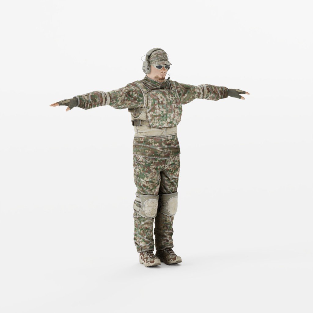 US Modern Soldier 3D Model | Military Characters models | BlenderKit