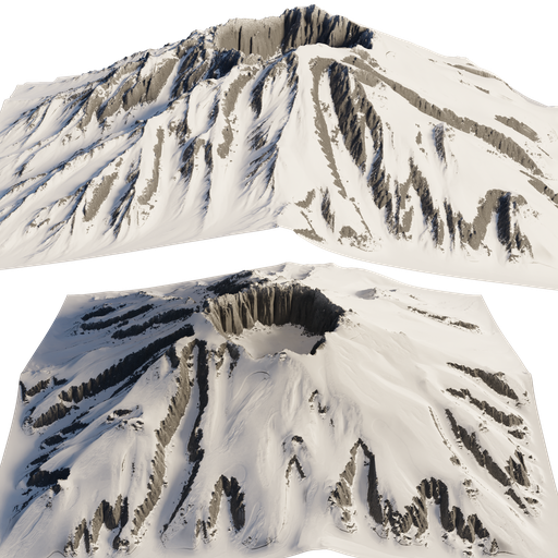Snow Volcano | FREE Terrains models | BlenderKit