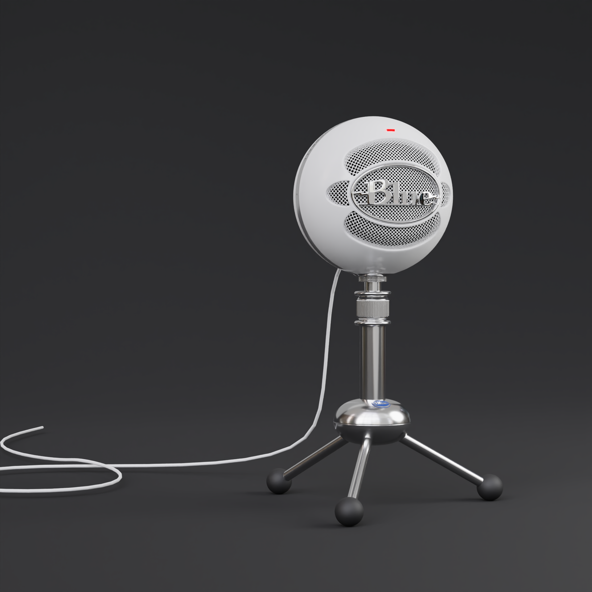 Snowball Blue microphone White | Audio Devices models | BlenderKit