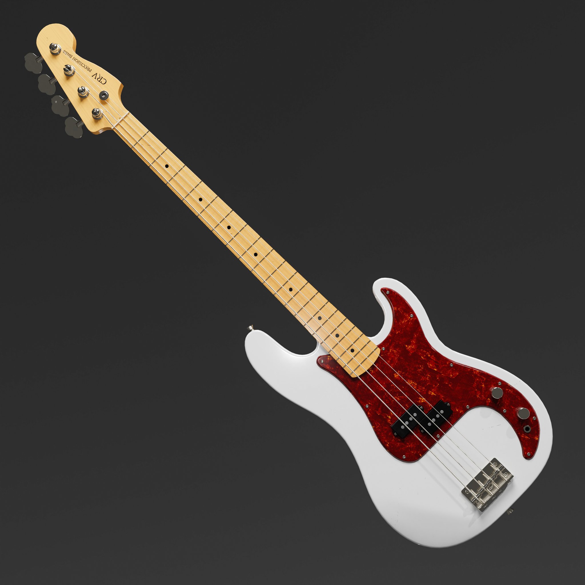 CRV Precision Bass - White | Musical Instruments models | BlenderKit
